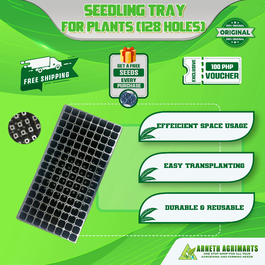ARNETH SEEDLING TRAY / PLANTERS FOR PLANTS (128 HOLES) 10 PCS | Shopee ...