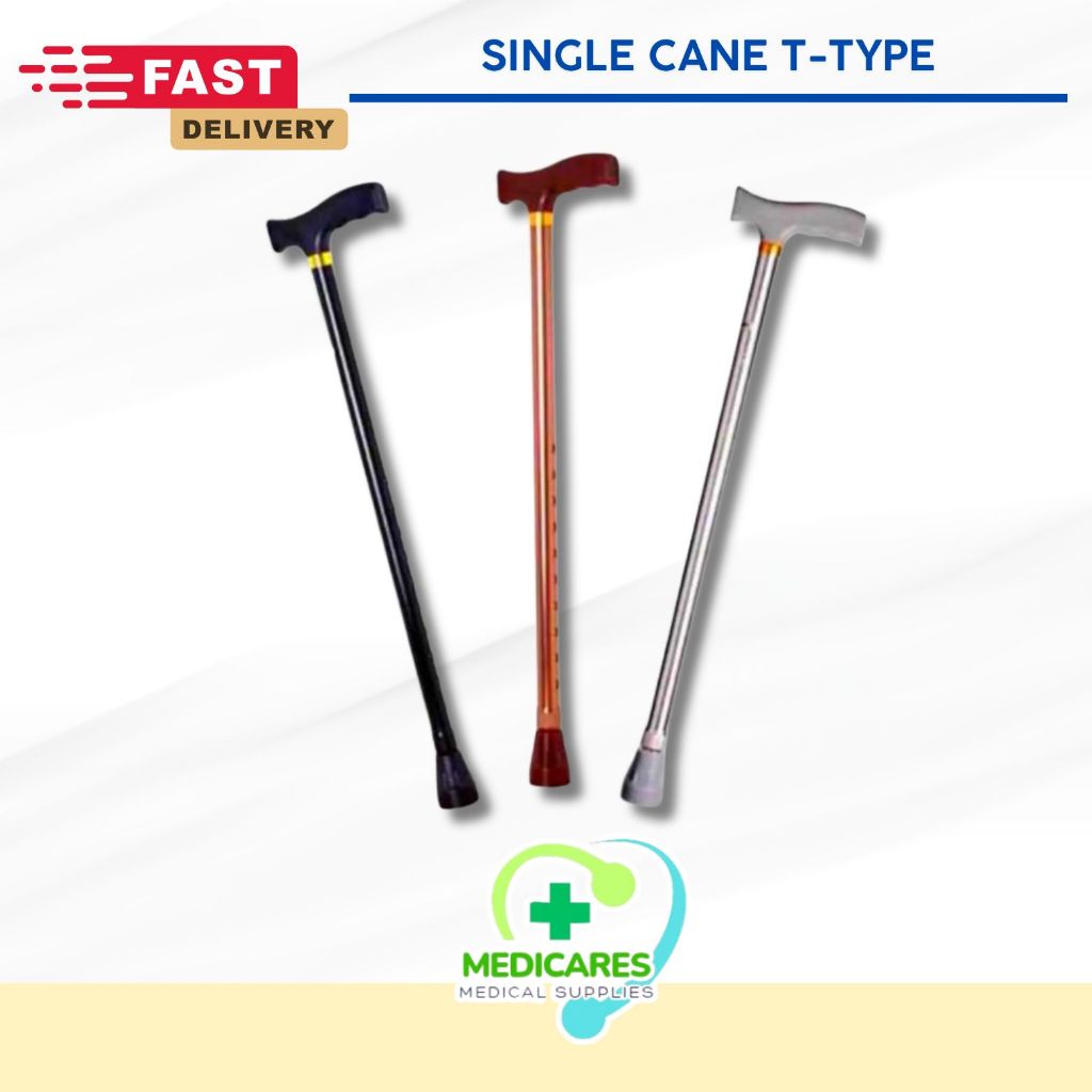 SINGLE CANE T-TYPE ADJUSTABLE HEIGHT CHROME, BRONZE AND BLACK | Shopee ...