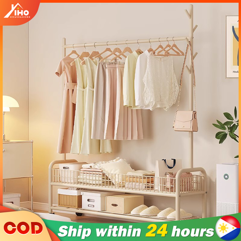 Sampayan Stainless Clothes Rack Stand Metal Heavy Duty Bedroom Clothes ...
