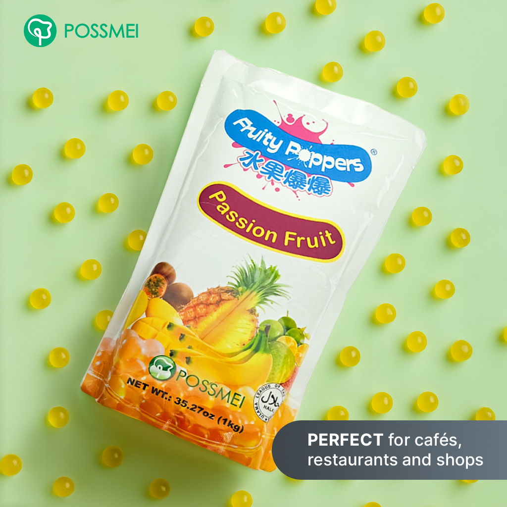 FRUITY POPPERS POPPING BOBA PASSION FRUIT 1kg (PREMIUM QUALITY ...