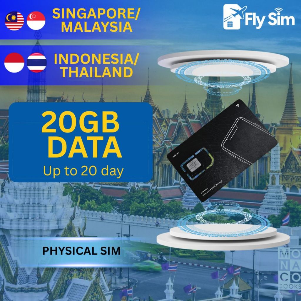 Singapore/Malaysia/Indonesia/Thailand Fly Sim Travel Sim ...