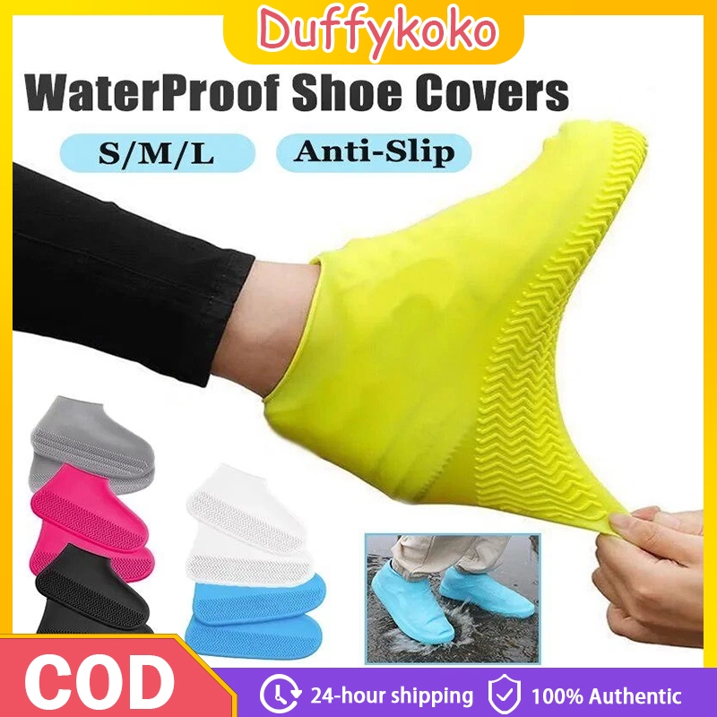 1 Pair Waterproof Silicone Rubber Shoe Covers Anti-Slip Outdoor ...