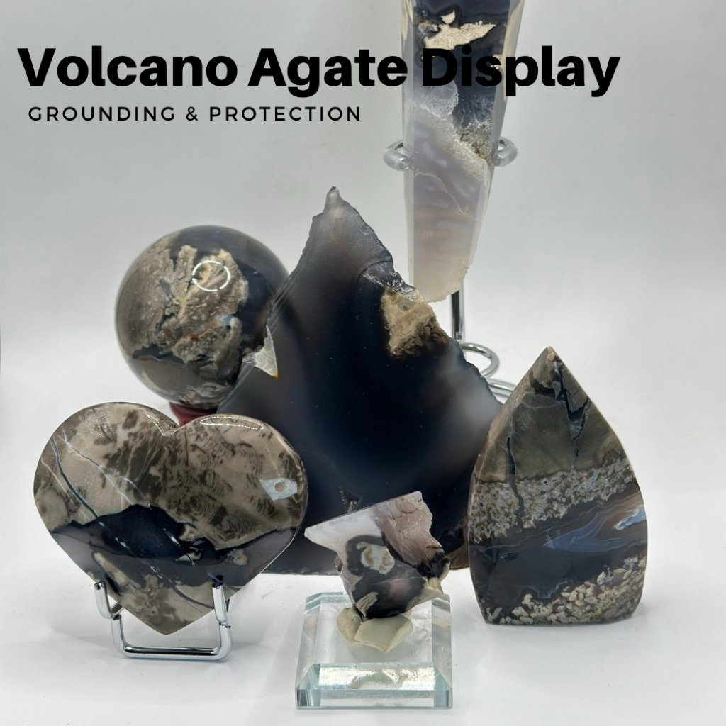 Gaello Volcano Volcanic Agate Display Stones with Stand (Same as Photo ...
