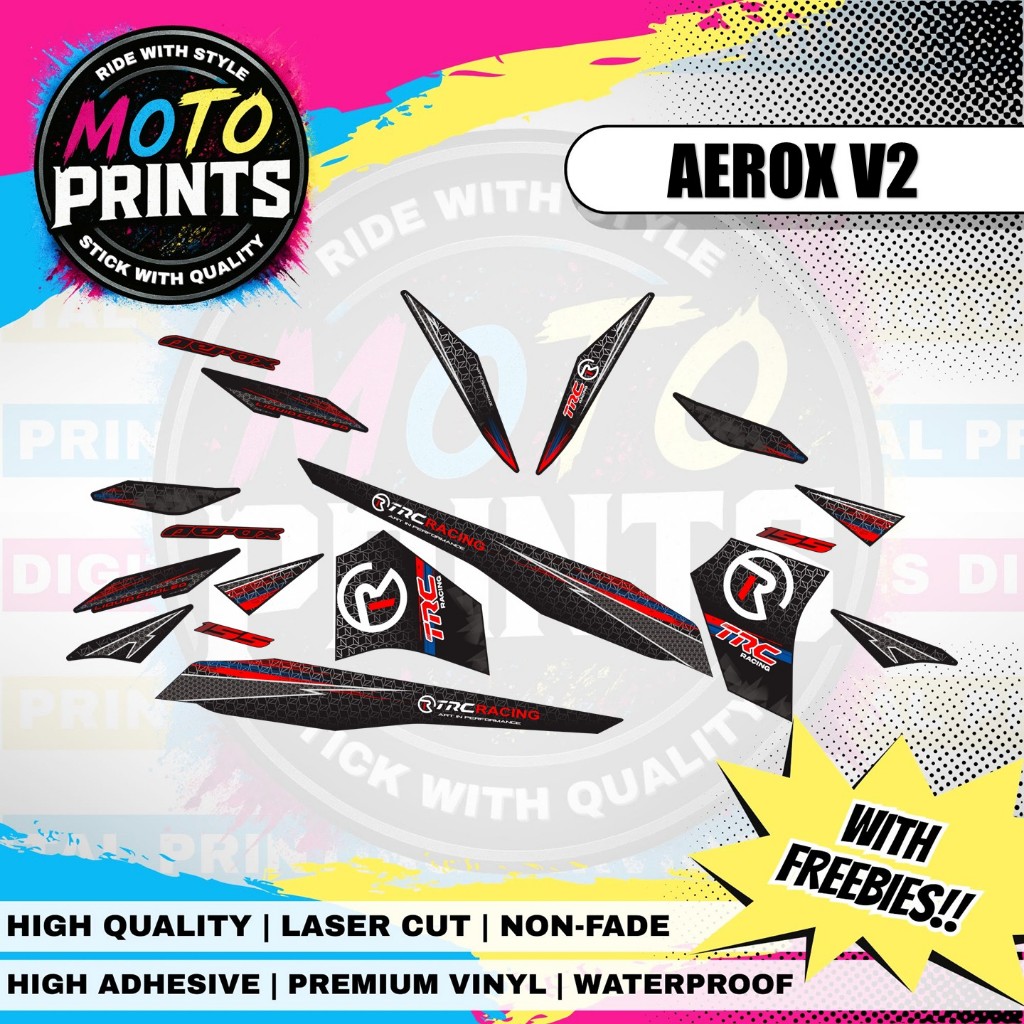YAMAHA AEROX 155 V2 TRC CONCEPT DECALS (WATERPROOF, LAMINATED, FADE ...