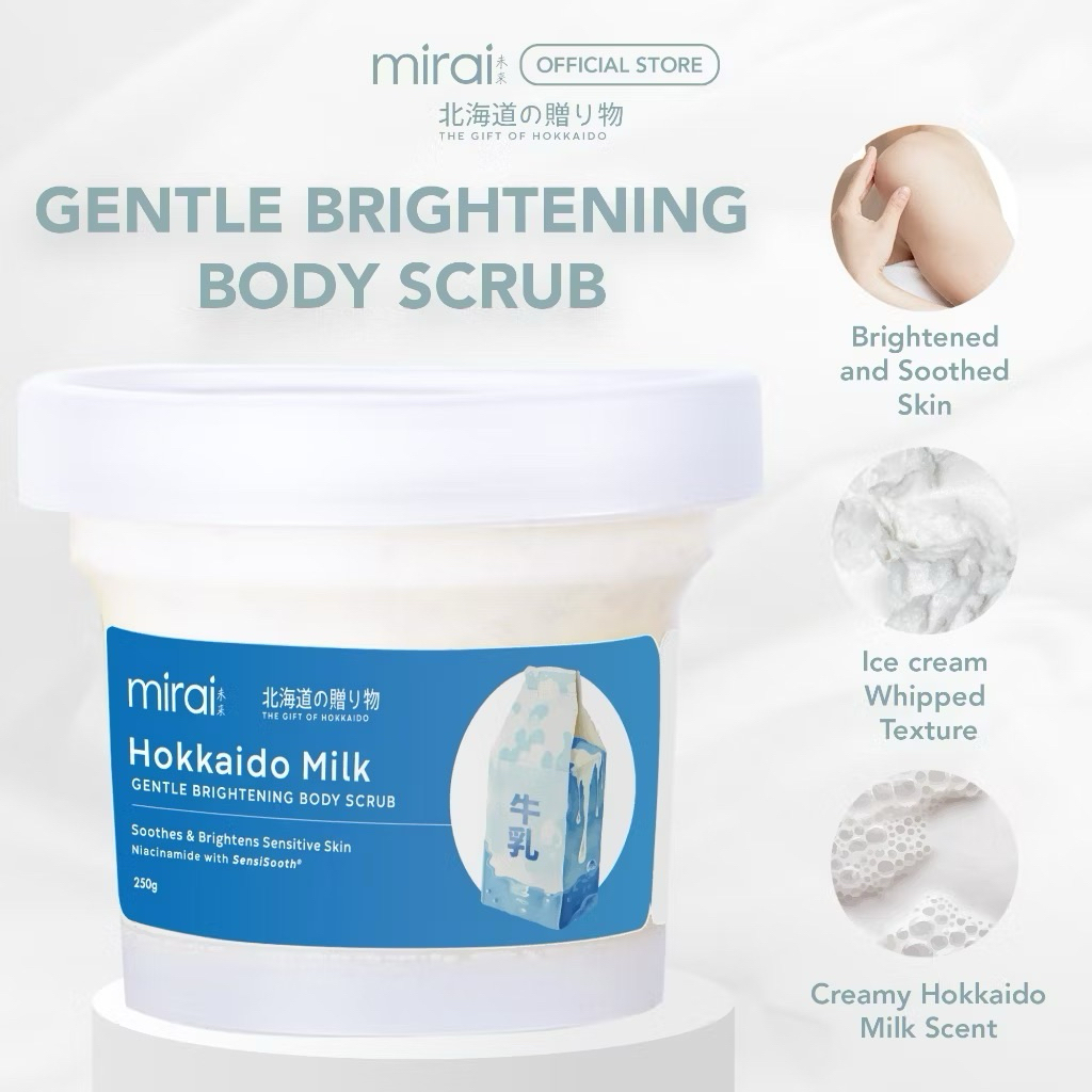 Mirai Hokkaido Milk Gentle Brightening Body Scrub With Niacinamide Oat ...