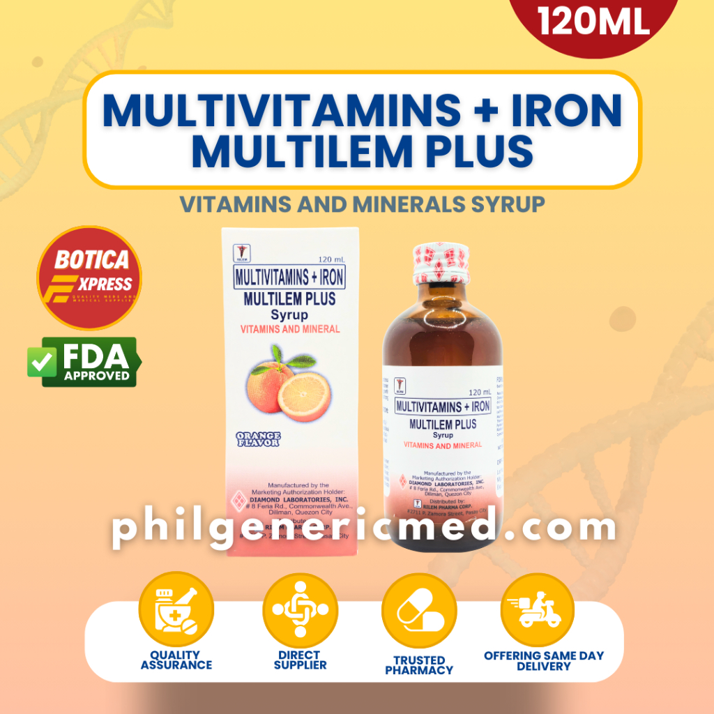 Multivitamins + Iron MULTILEM PLUS 120ml Syrup | Shopee Philippines