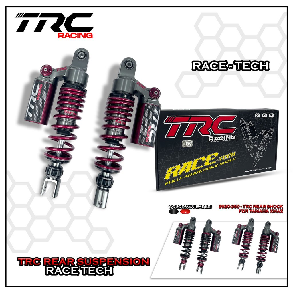 TRC Racing RACETECH-SERIES FULLY ADJUSTABLE 350MM REAR SHOCK SUSPENSION ...