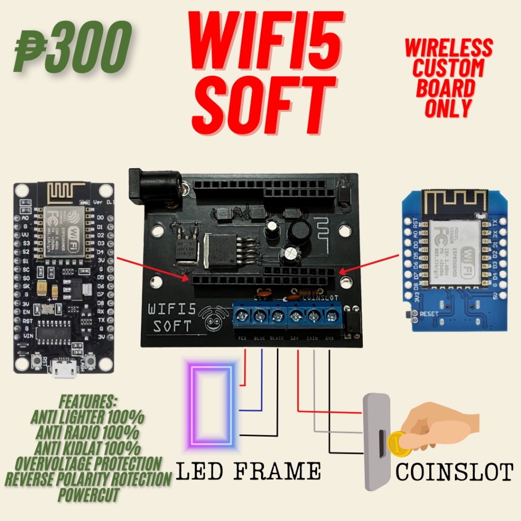 Gustavo’s WiFi5Soft Sub Vendo Wireless Custom Board | Shopee Philippines
