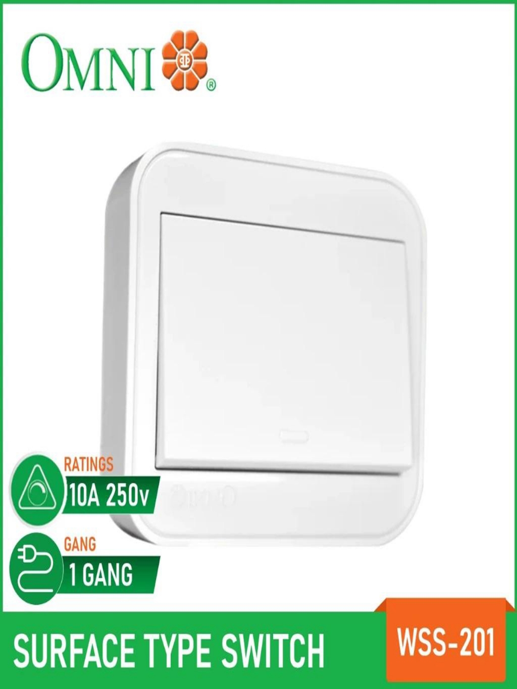OMNI Surface Mounted Convenience Wall Switch 1 / 2 / 3 Gang WSS-201 WSS ...