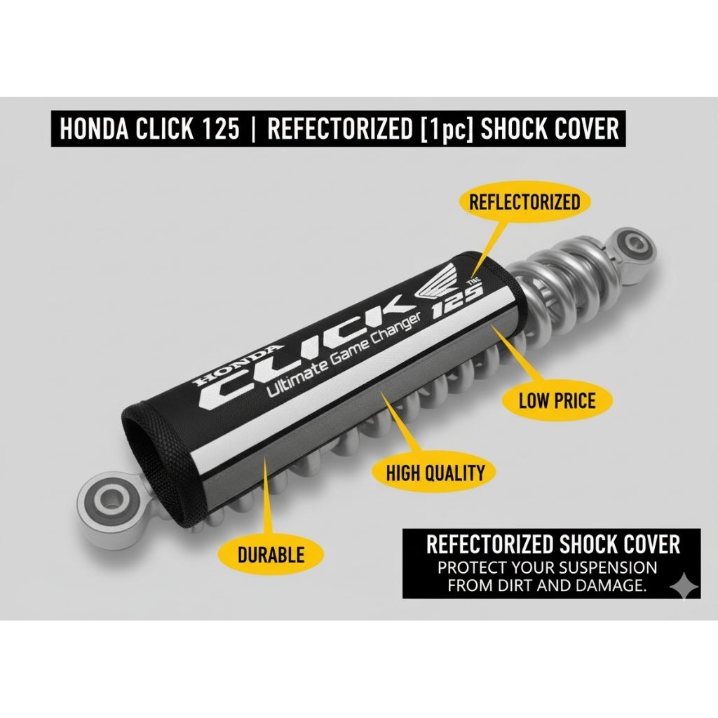 CLICK 125 V1 V2 V3 | REFLECTORIZED SHOCK COVER | Stock shock only ...