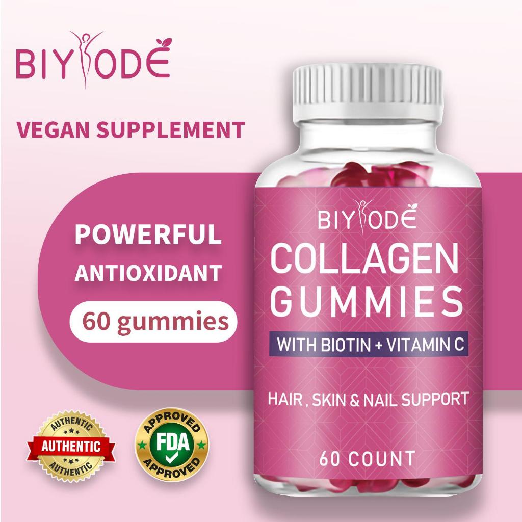 BIYODE Collagen Gummies Hydrating Whitening Delaying Aging 60 Capsules ...