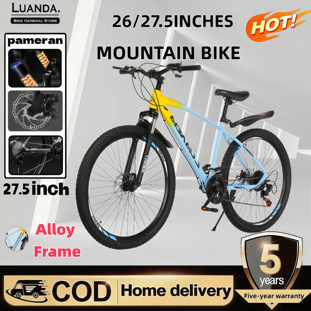 LUANDA Mountain Bike for Adult 26/27.5 inch Bicycle 21 Speeds With Dual ...