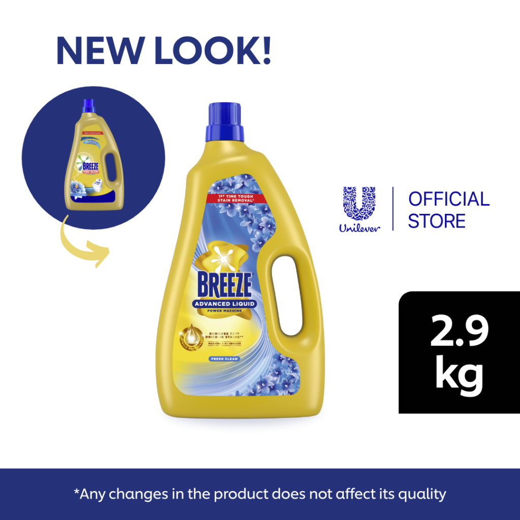 Breeze Laundry Liquid Detergent Fresh Clean 2.9kg Bottle | Shopee ...