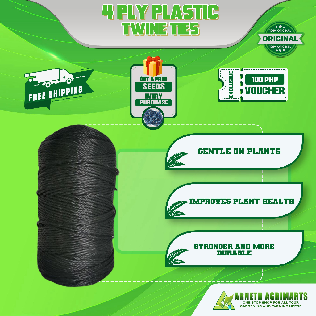 4 PLY PLASTIC TWINE TIES FOR TRELLIS AND HOLDING PLANTS 1 ROLL | Shopee ...