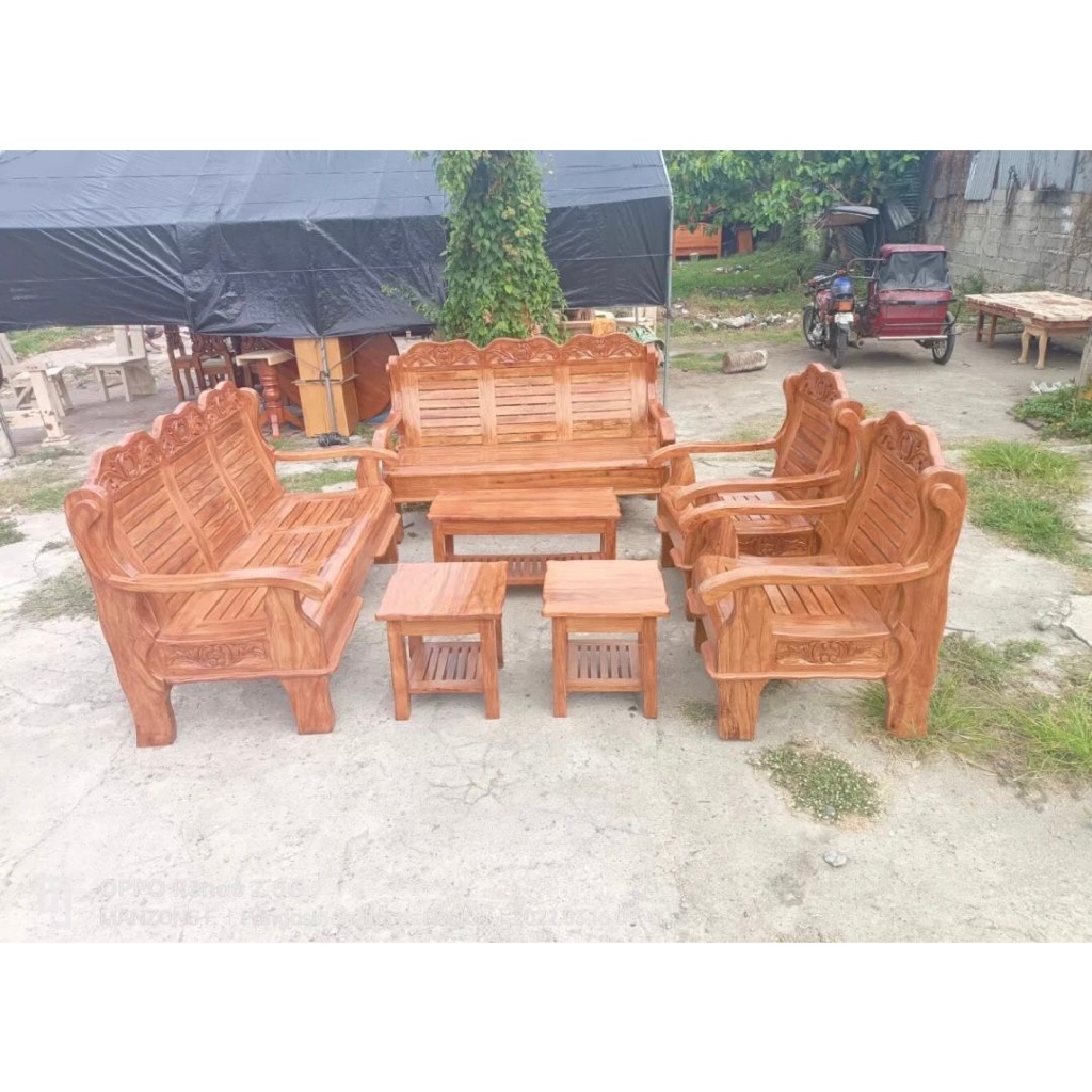 Brand new wooden sala set, pure narra | Shopee Philippines
