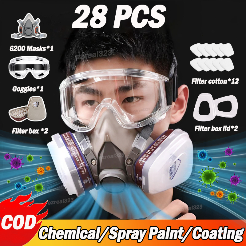 6200 gas mask respirator for chemical Effectively filter 99.99% dust ...
