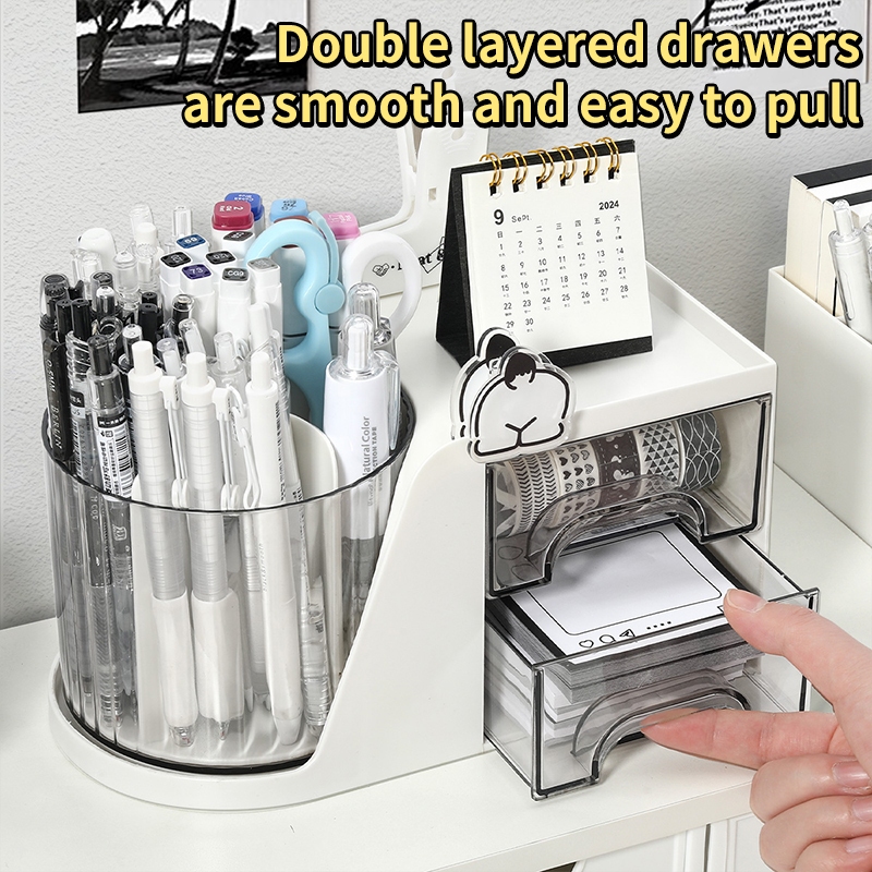Big Volume Compartment storage box drawer desktop Pen Holder Cosmetics ...