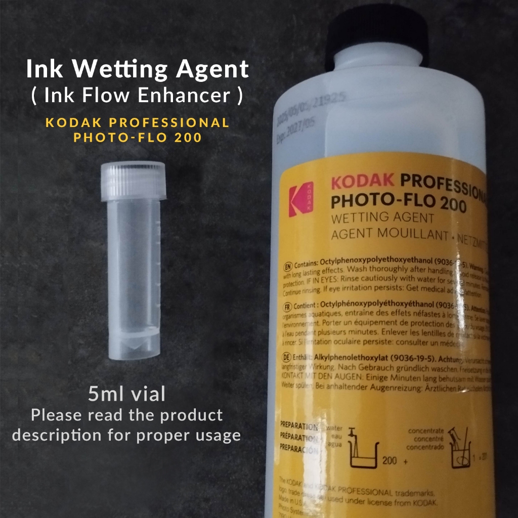 Ink Wetting Agent / Ink Flow Enhancer for Fountain Pen Ink - 5ml of Kodak Photo-Flo 200 Solution ...