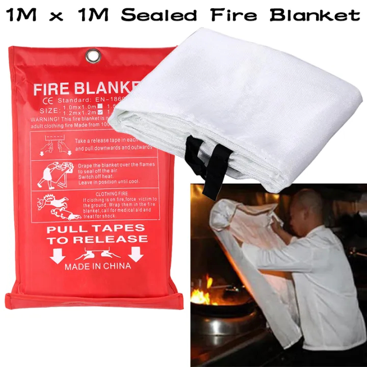 1.5M x 1.5M Sealed Fire Blanket Fighting Fire Extinguishers Tent Fire ...