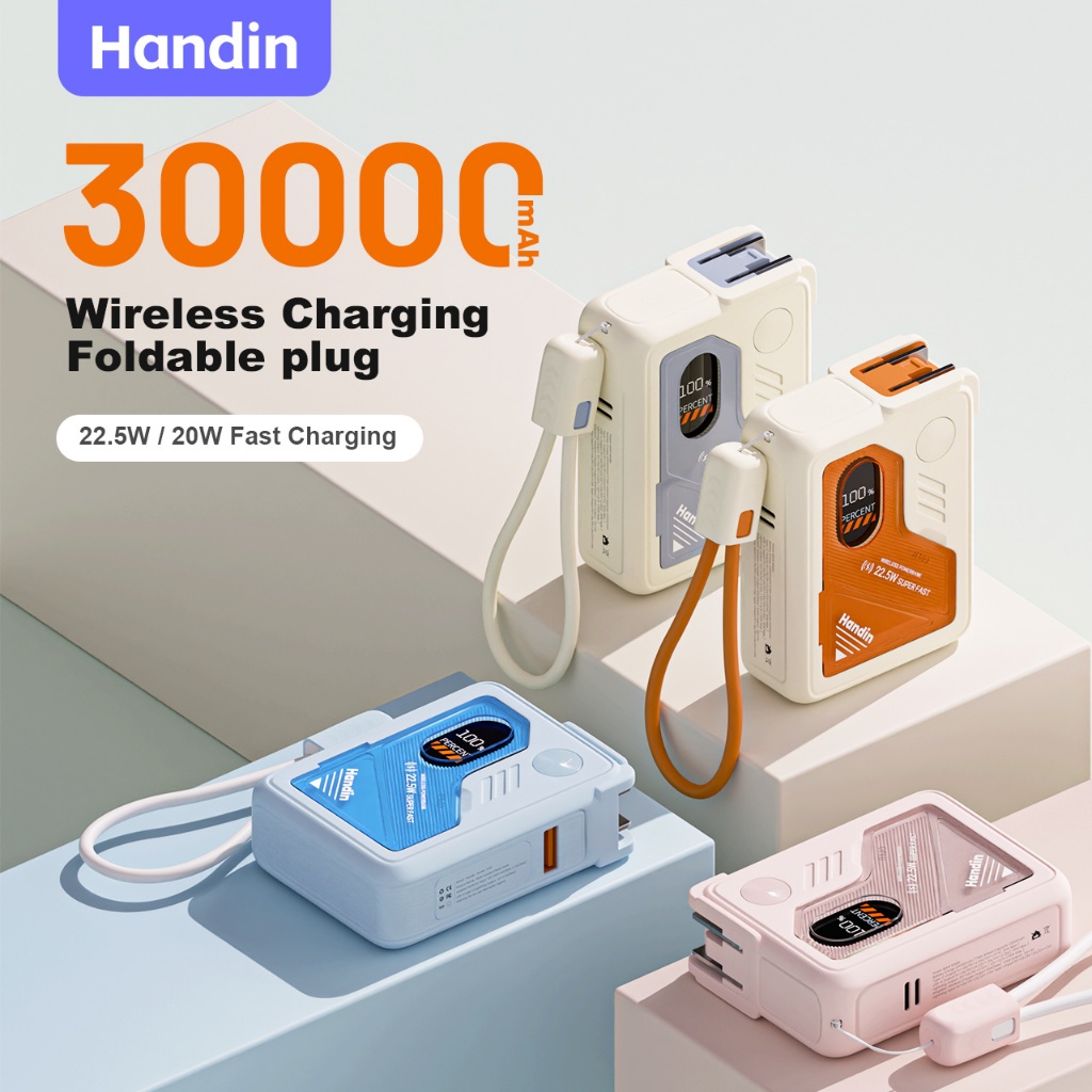 Handin Original 20000mAh Magnetic Powerbank Fast Charging Wireless With ...
