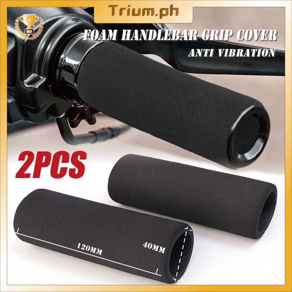 2pcs/set Motorcycle Foam Handlebar Grip Cover Anti Vibration Hand ...