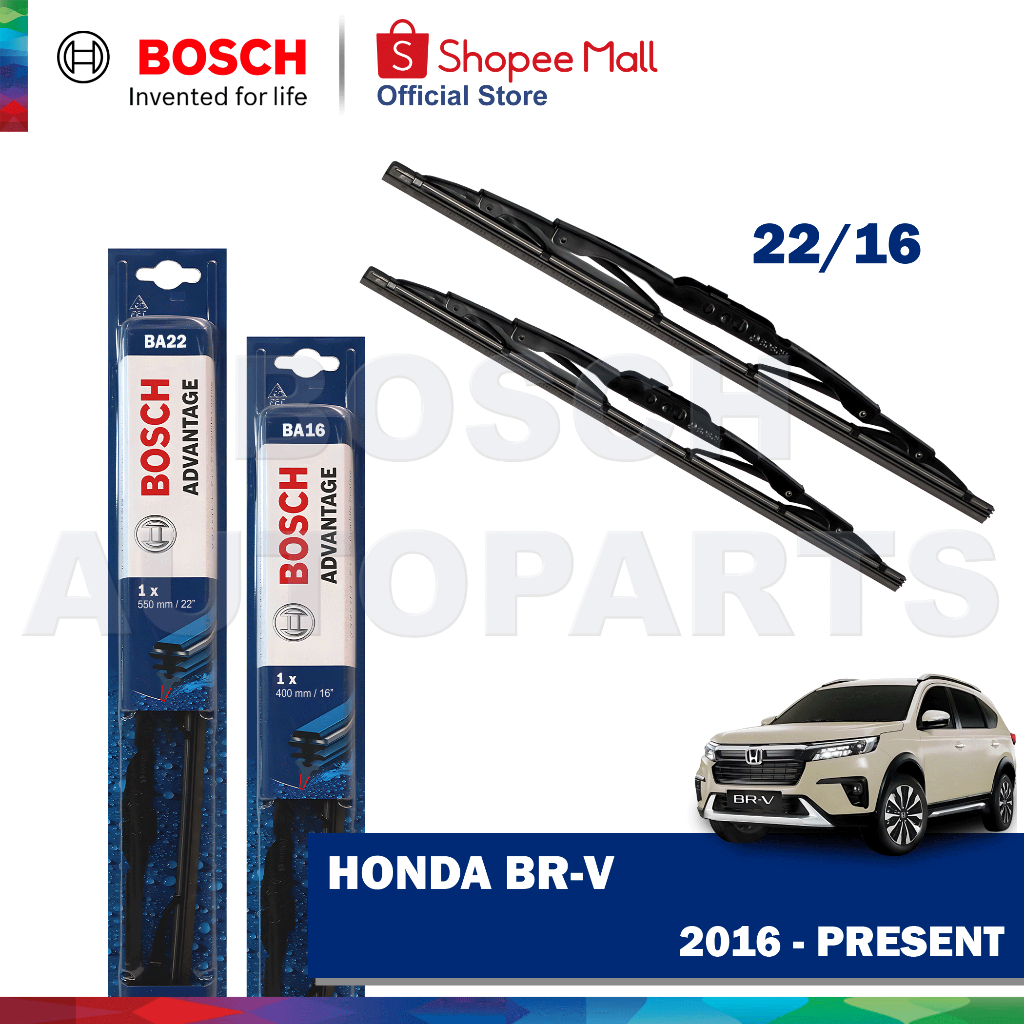 Bosch Advantage Wiper Blade Set For HONDA BR-V 2016 To Present (22"/16 ...