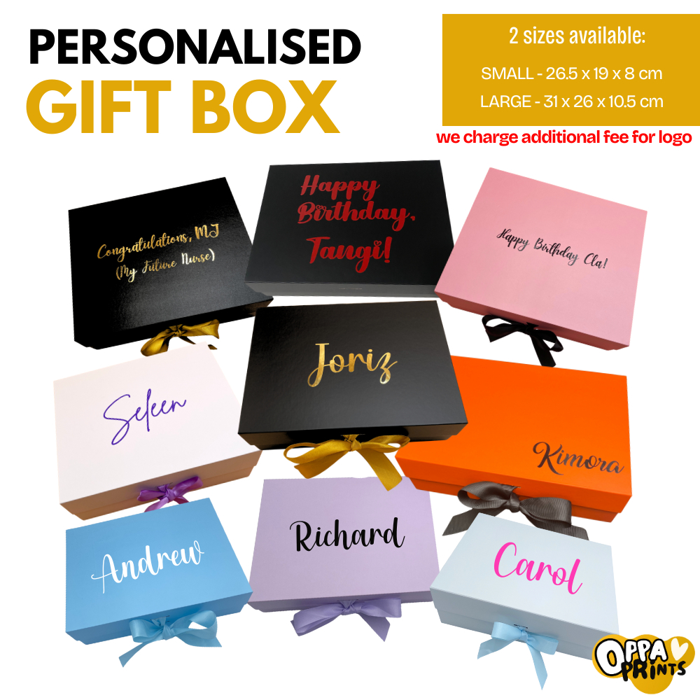 Personalised Gift Box with Ribbon Souvenir Wedding | Oppa Prints ...