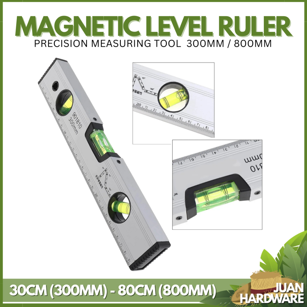 Magnetic Level Ruler Precision Measuring Tool Metric Scale 300mm ...