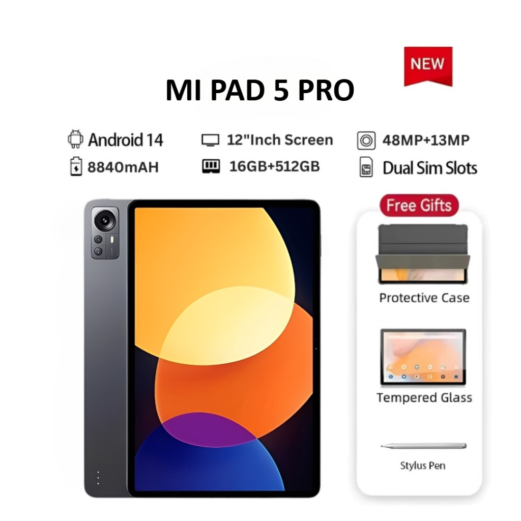 Mi Pad 5 PRO 12" 120Hz Display | 12GB + 512GB | 5G LTE Dual Sim ...
