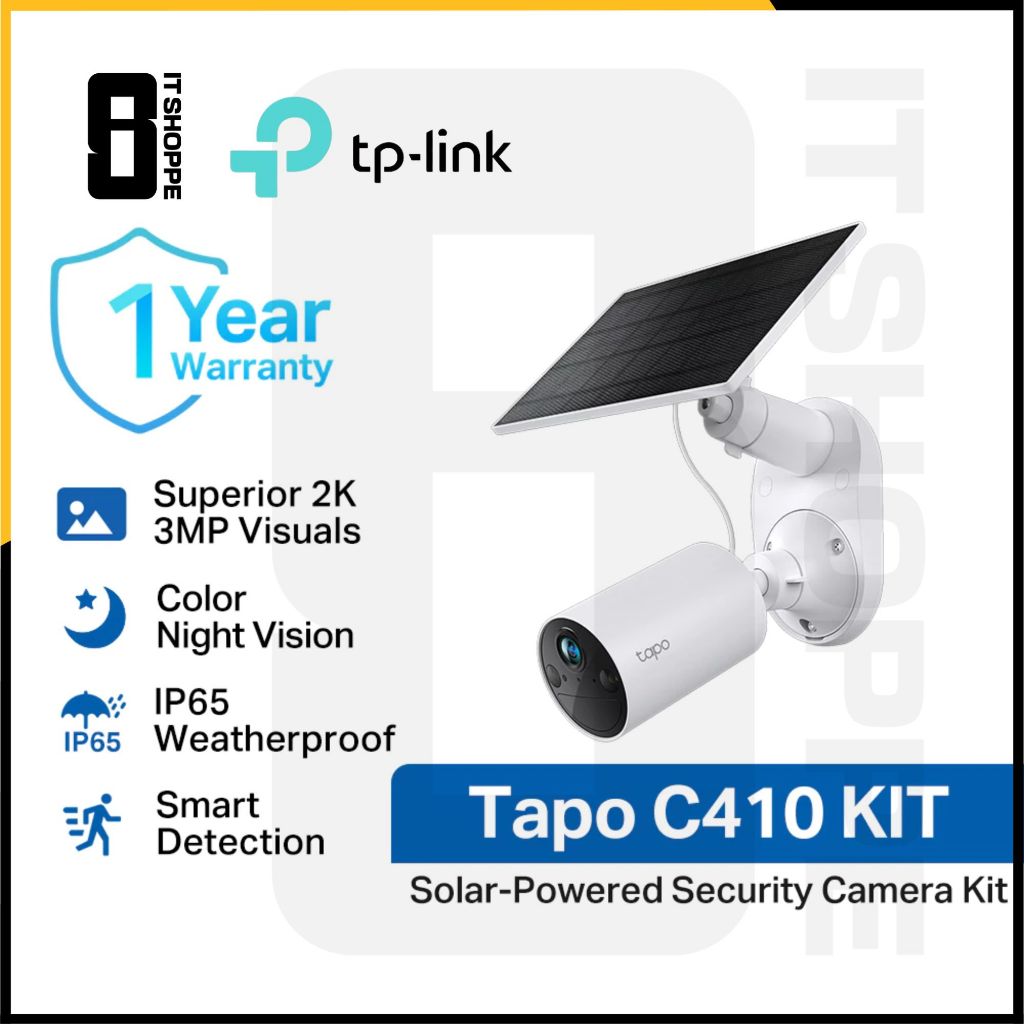 IT Shoppe TP-Link C410 KIT Solar-Powered Wi-Fi CCTV Outdoor Security ...