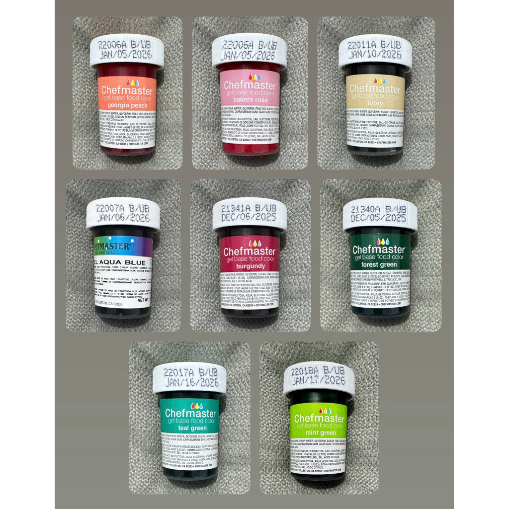 CHEFMASTER gel paste colors 1oz (December 2025 & January 2026 EXPIRY ...