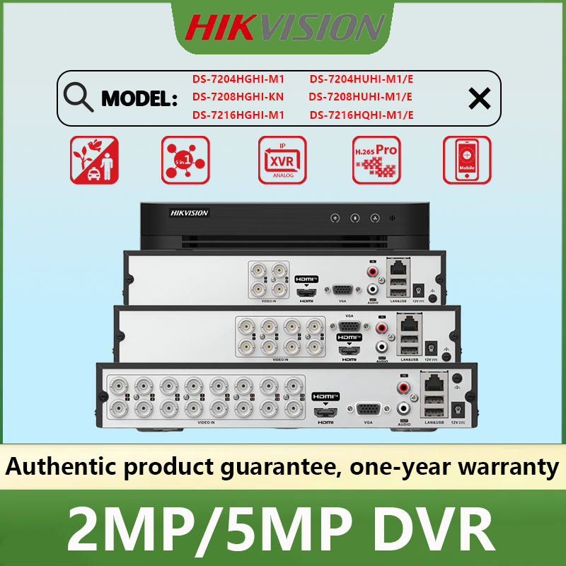 Hikvision DVR 4/8/16 CH 2MP/5MP H.265 Pro+ Motion Detection 2.0 Video ...