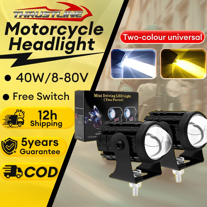 ThrustLine Mini Driving Light for Motorcycle Headlight LED Light White ...