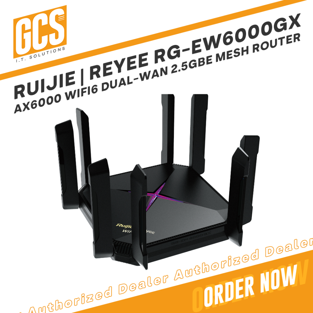 Ruijie | Reyee RG-EW6000GX AX6000 6000Mbps 2.5GbE Wi-Fi 6 Mesh Router ...
