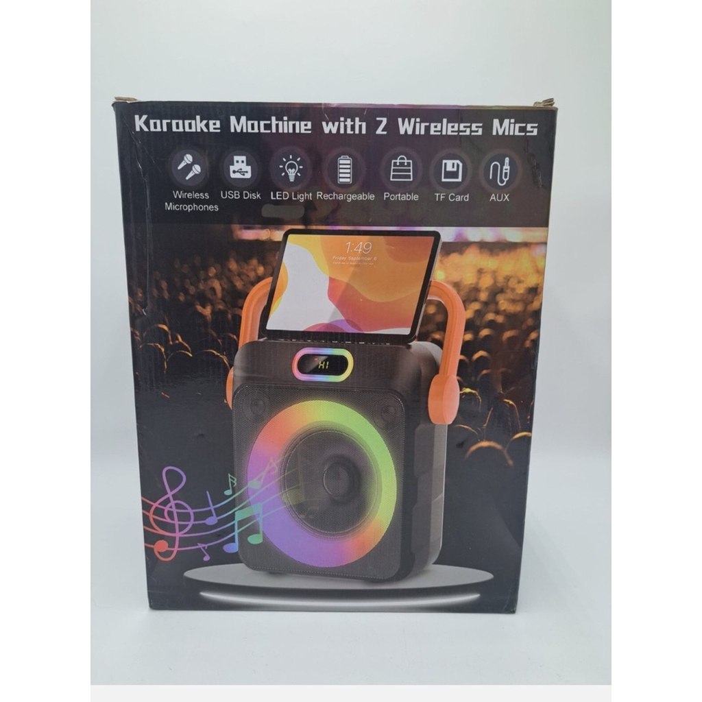 Karaoke Machine with 2 Wireless Microphones, Portable Bluetooth Karaoke ...