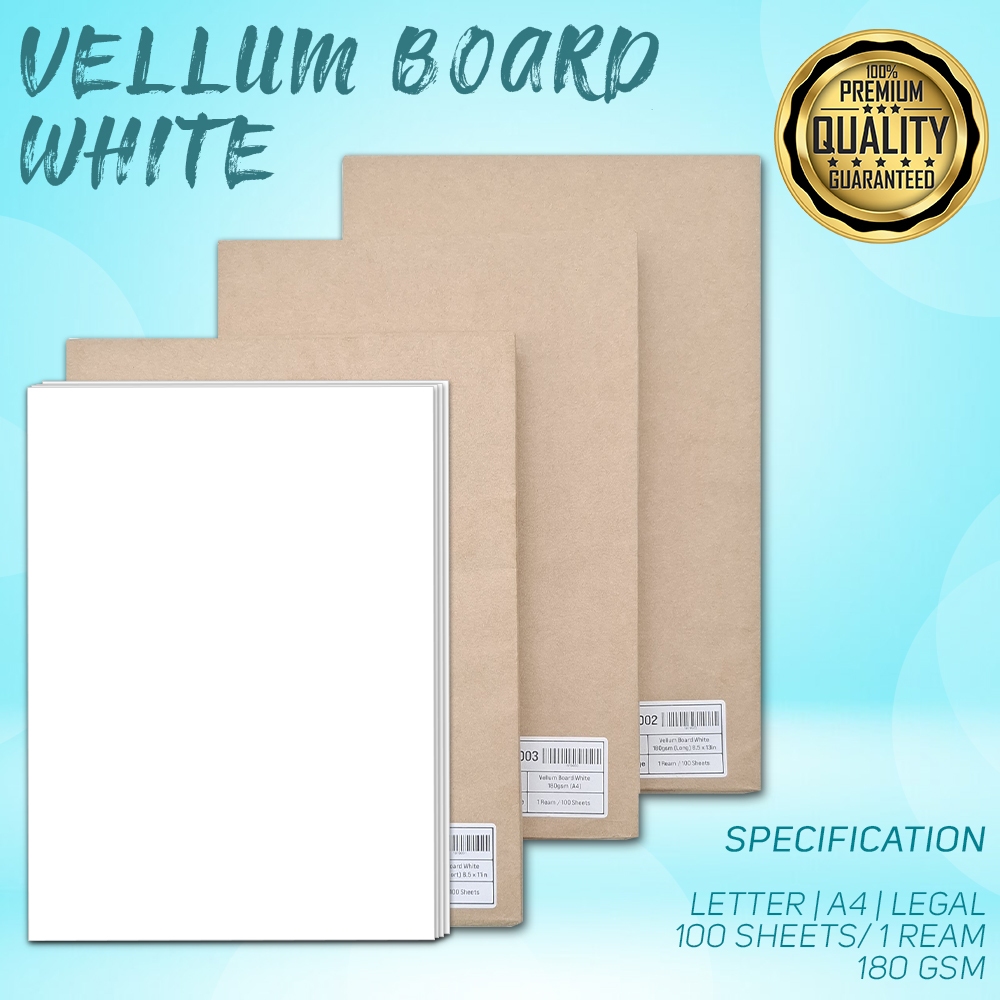 Short/A4/Long Size Vellum Paper 180gsm White Vellum Board Paper 100pcs ...