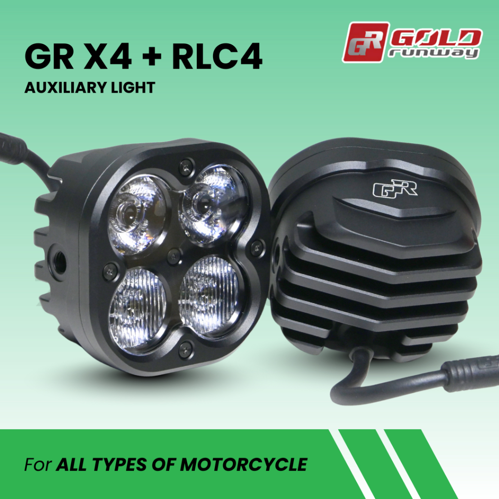 GOLD RUNWAY X4 + RLC AUXILIARY LIGHT FOR ALL TYPE MOTORCYCLE | Shopee ...