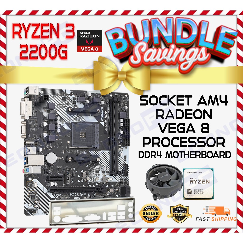 AMD RYZEN 3 2200G PROCESSOR with MOTHERBOARD and HSF BUNDLE | Shopee ...