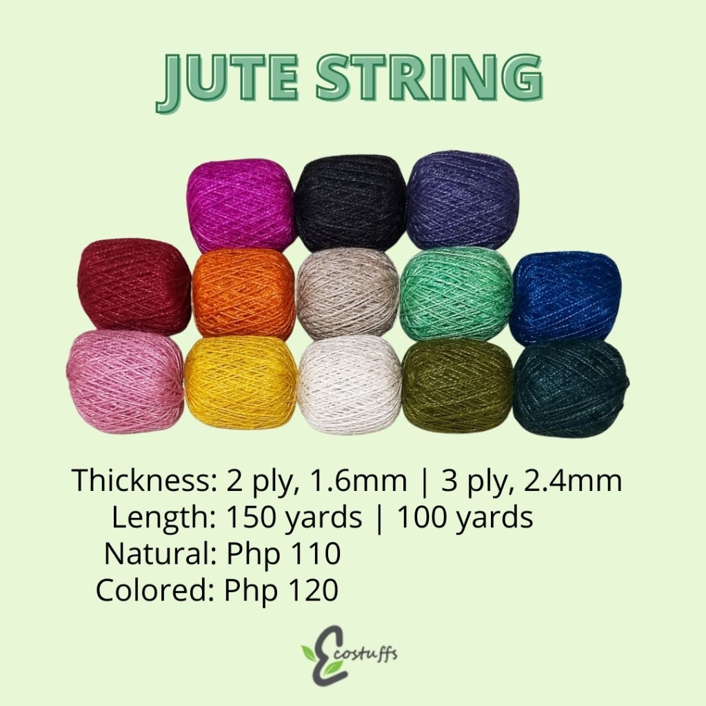ECOSTUFFS Natural and Colored Jute String/Rope (150 yards) | Shopee ...