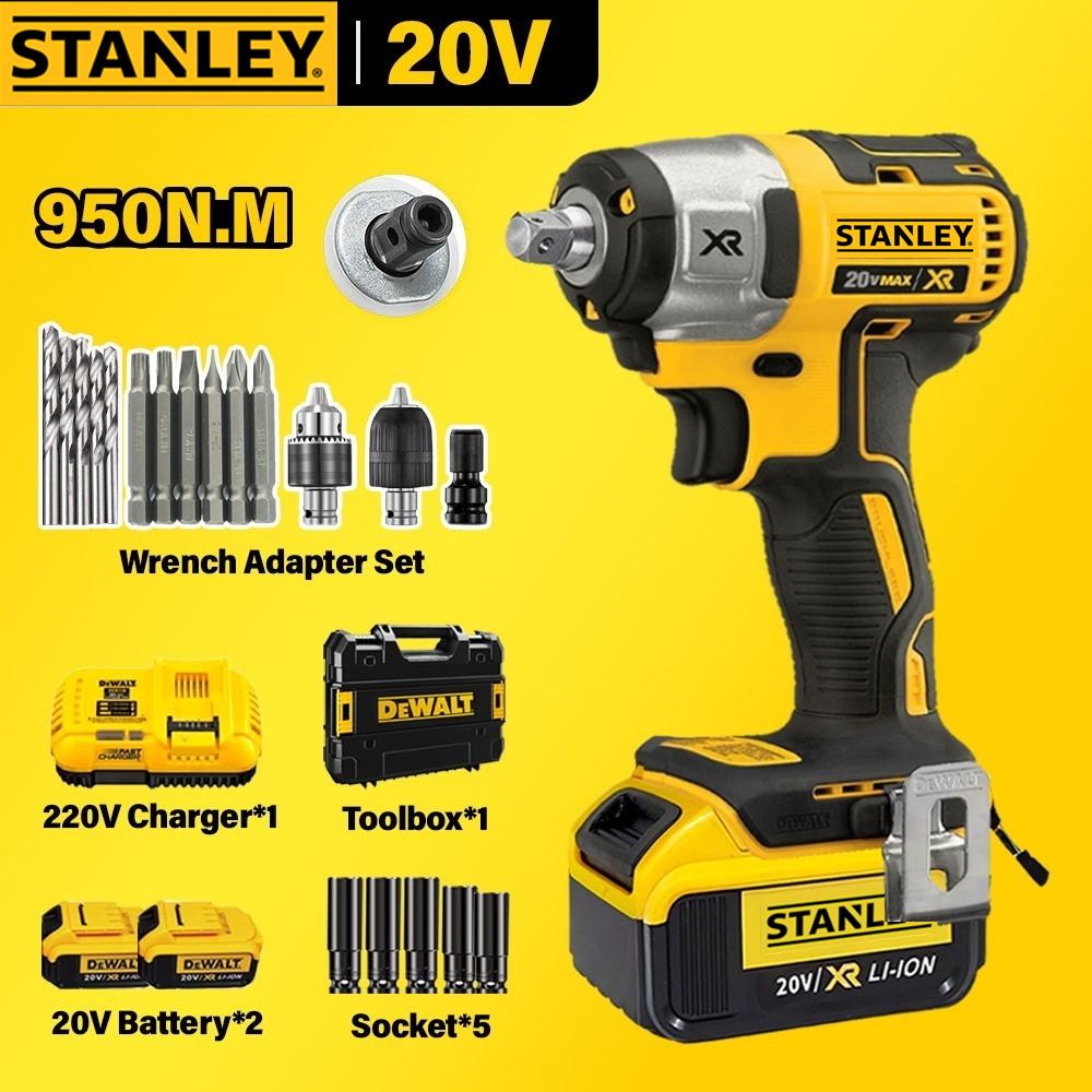 Stanley Impact Wrench Cordless Brushless 20v 2Liion Batteries ...