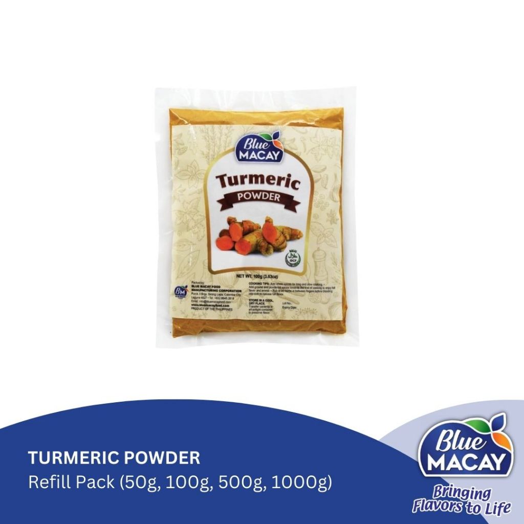 Blue Macay Turmeric Powder Refill Pack (50g, 100g, 500g, 1000g ...
