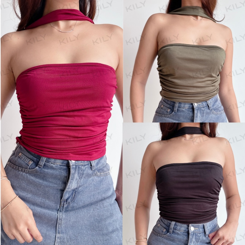 KILY.PH Basic Tube Top Reversed Halter Neck Buy 1 Take 2=3 Sleeveless ...