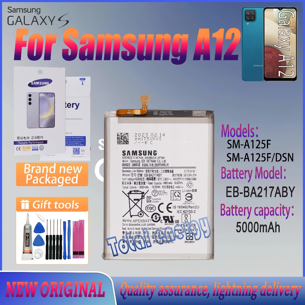 APEXBATT NEW For Samsung A12 Battery SM-A125F/DSN 5000mAh EB-BA217ABY ...