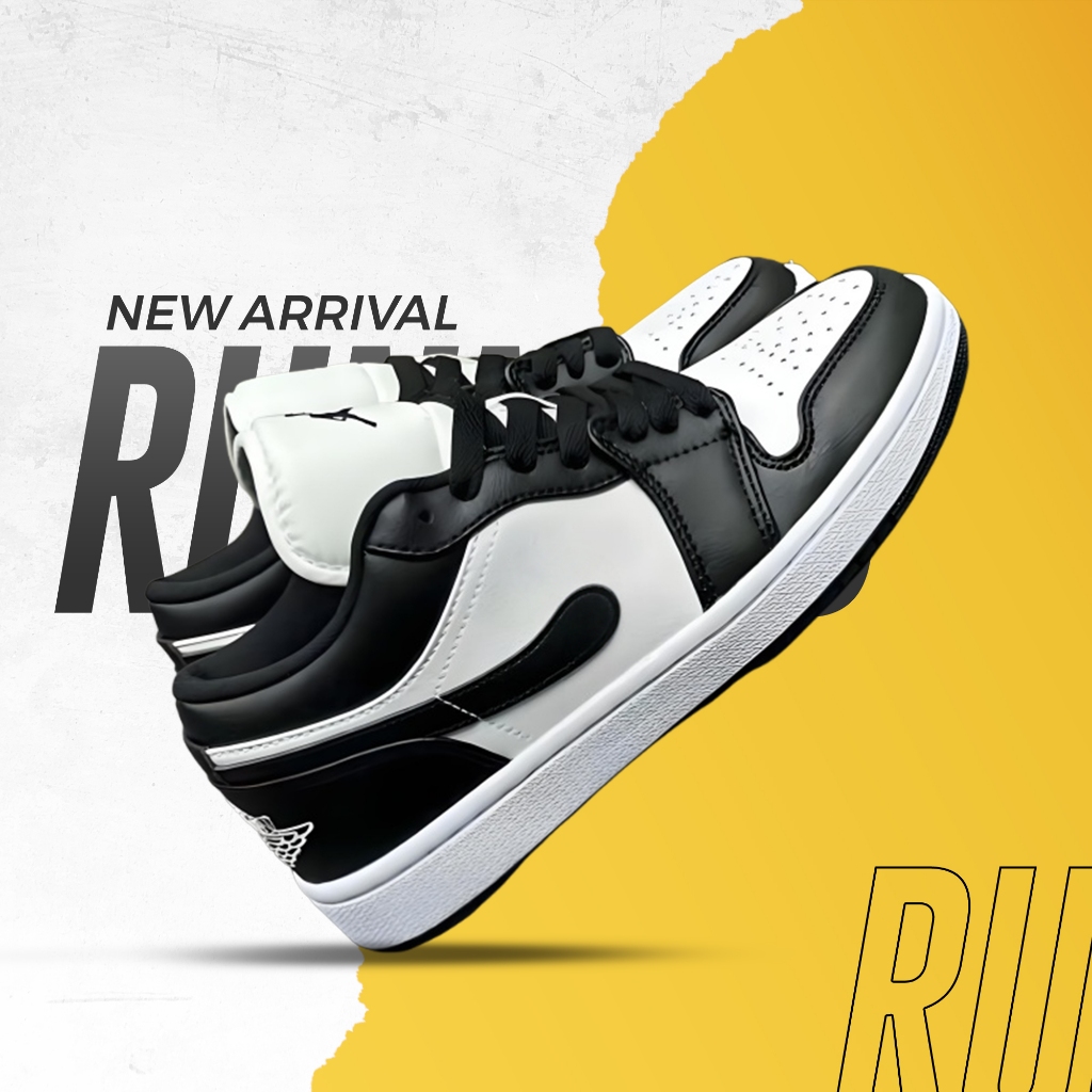 Air Jordan J1 Low Cut "Panda Black" Retro Shoes For Men And Women With ...
