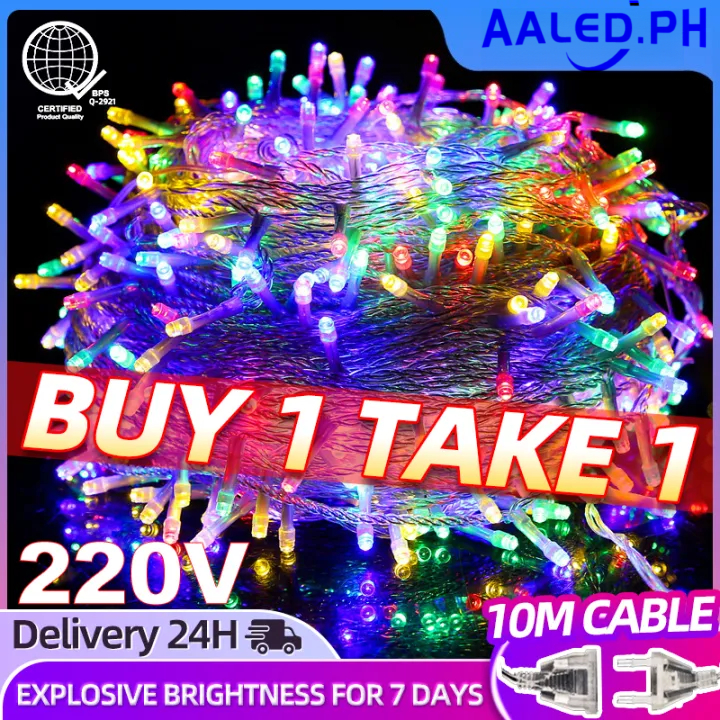 220V 10M 100 LED Holiday Decoration Christmas Lights Indoor Outdoor ...