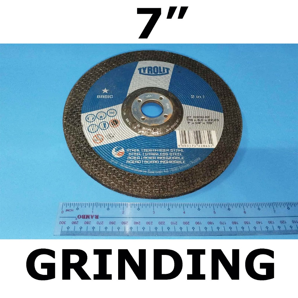 ORIGINAL TYROLIT GRINDING DISC 7" ( 178MM X 6MM X 22.23MM ) == BASIC 2 IN 1 A300 BF | Shopee ...