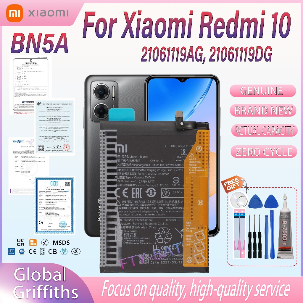 APEXBATT Cellphone Battery BN5A Compatible With Xiaomi Redmi 10 ...