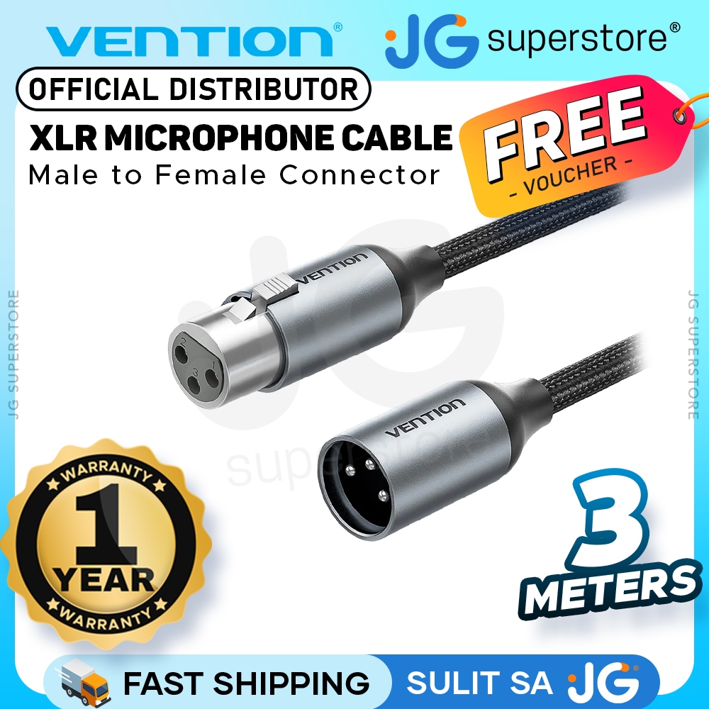 Vention XLR Male to Female Microphone Audio Cable for Speaker, Mixers ...