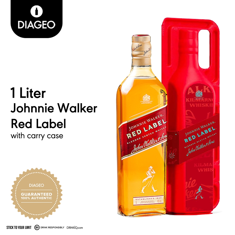 Johnnie Walker Red Label 1L with Pulp Carry Case | Shopee Philippines