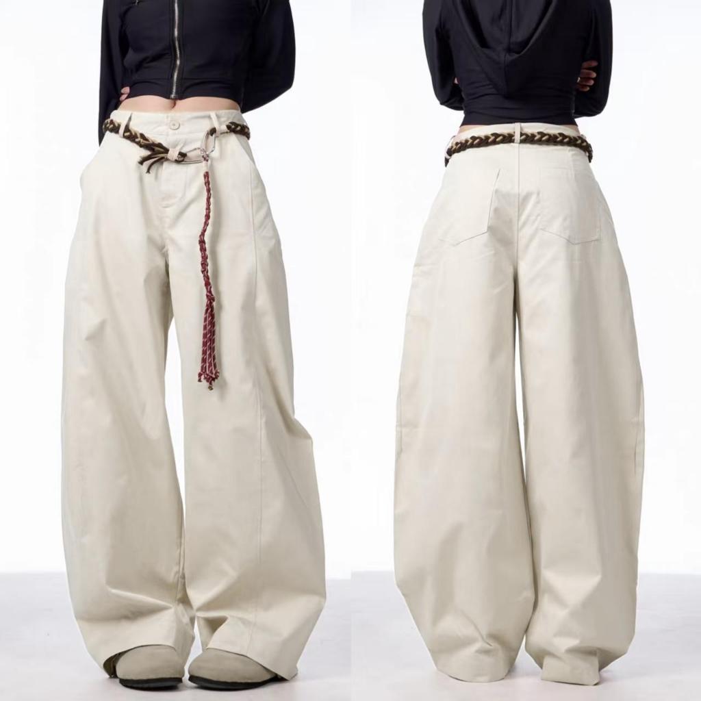 Kinwoo Barrel Pants Cargo Trouser Baggy Wideleg Pants | Shopee Philippines
